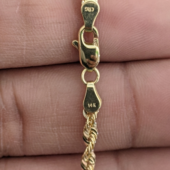 unbrand | Jewelry | 4kt Real Gold Rope Chain 3mm 22 Inch | Poshmark